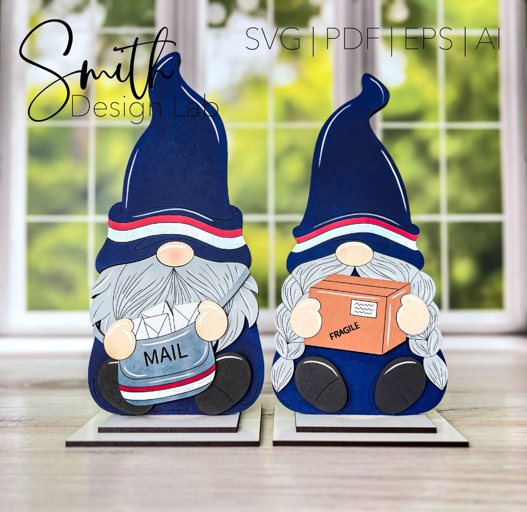 Mail Carrier Gnome Shelf Sitter Post Man Woman Mail Man Mail Woman ...