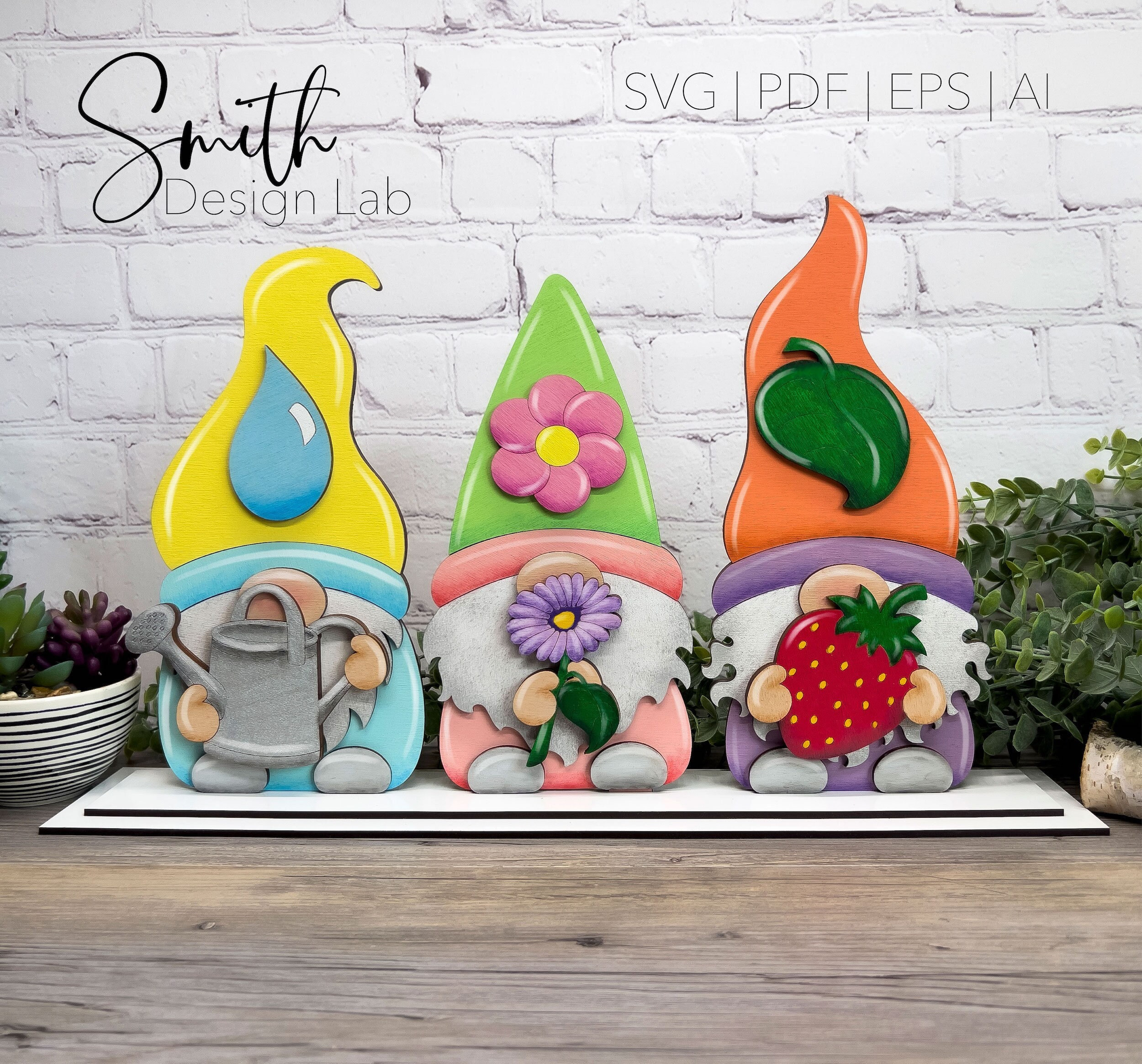 Garden Gnomes SVG Spring Standing Gnome Shelf Sitter DIY - Etsy Canada