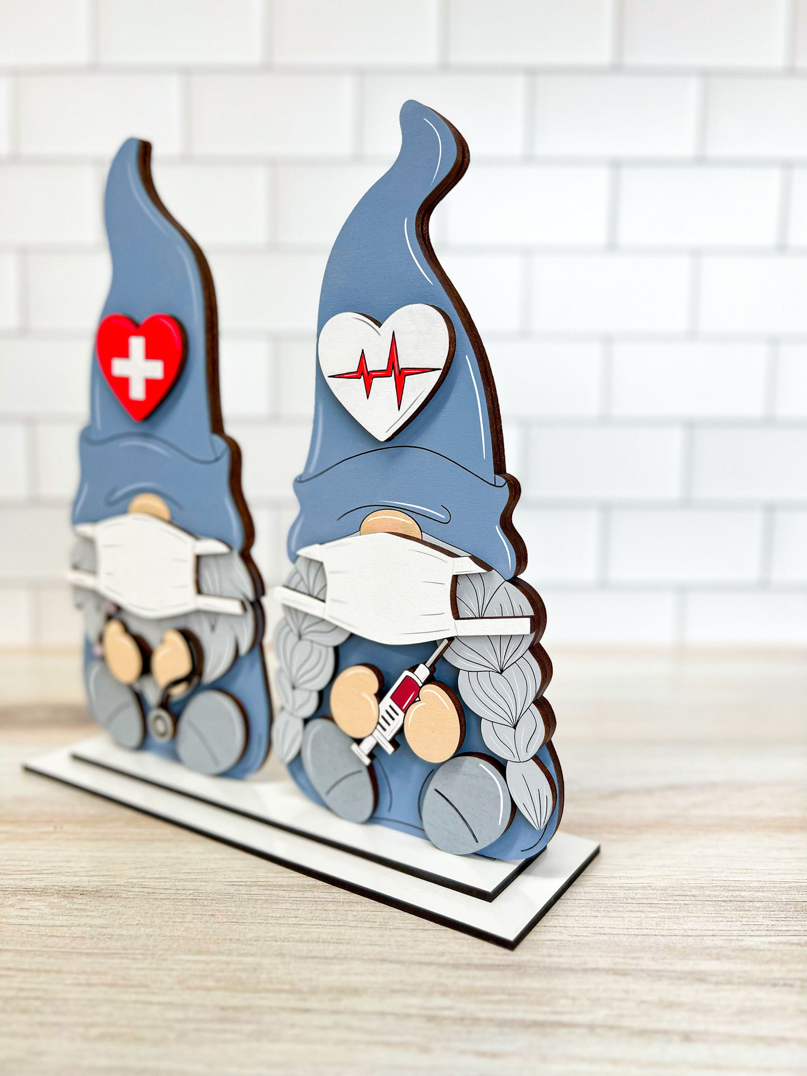 Nurse Gnomes Shelf Sitter Glowforge Digital SVG Laser Cut File Health ...