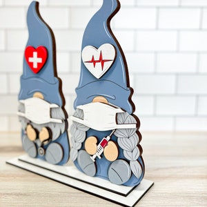 Nurse Gnomes Shelf Sitter Glowforge Digital SVG Laser Cut File Health ...