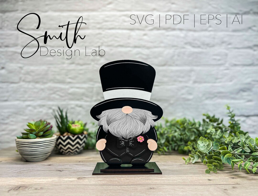 Wedding Groom Standing Gnome | Glowforge Laser SVG Digital Cut File ...