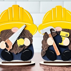 Construction Worker Builder Gnome Shelf Sitter Glowforge SVG Digital ...