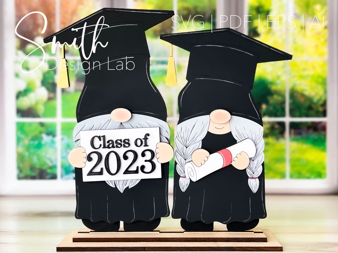 Graduation Class of 2023 Gnome Shelf Sitter, Glowforge SVG File ...