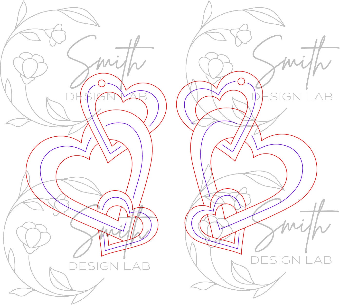 Valentine's Triple Heart Earring SVG Glowforge - Laser Cut File - Etsy