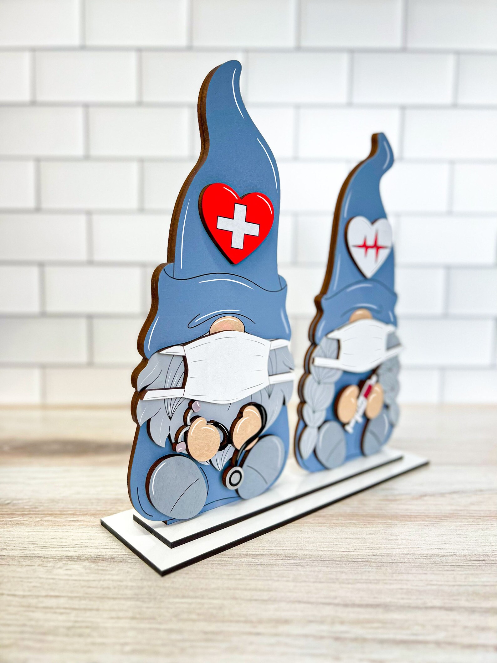 Nurse Gnomes Shelf Sitter Glowforge Digital SVG Laser Cut File Health ...
