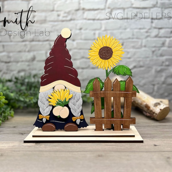 Gnome With Sunflower Svg - Etsy