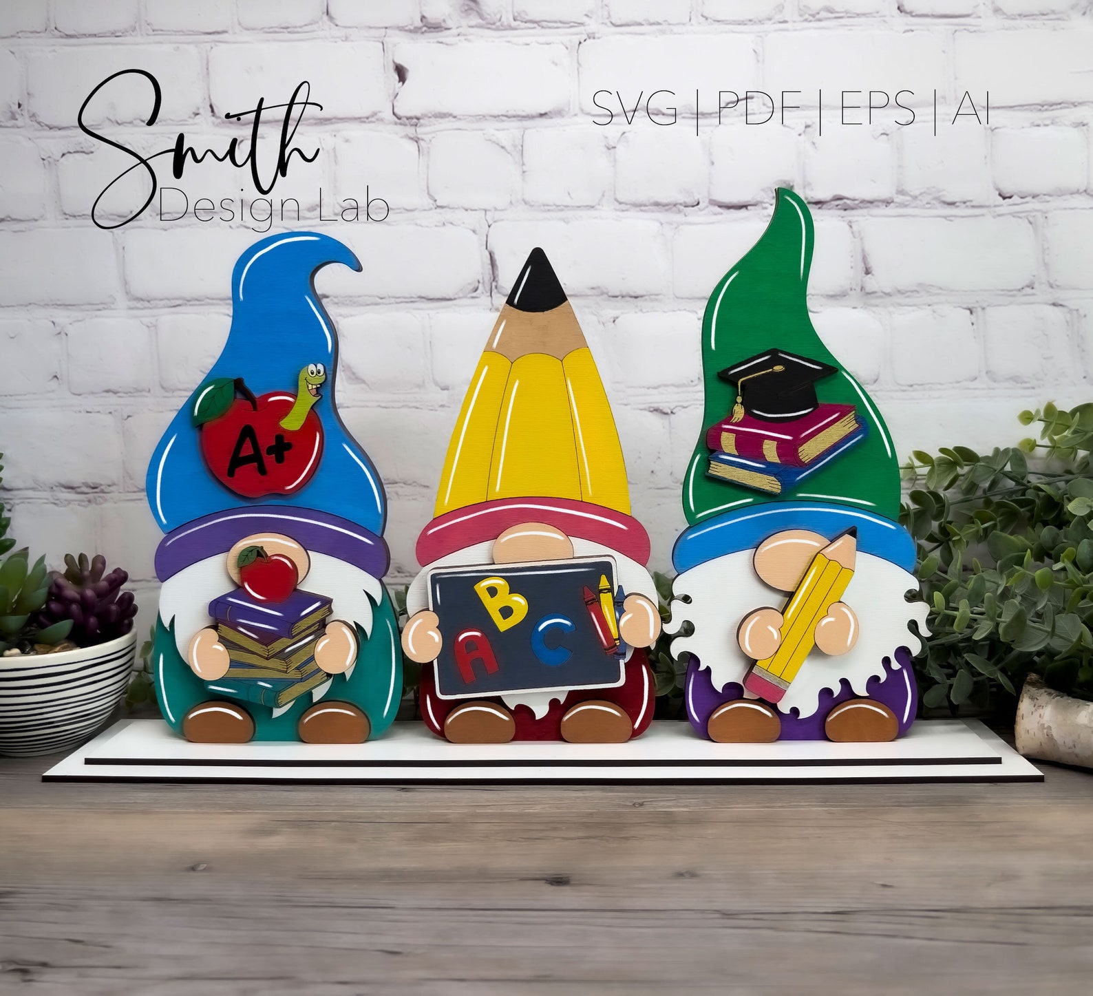 School Teacher Classroom Gnomes Shelf Sitter Glowforge Laser Cut ...