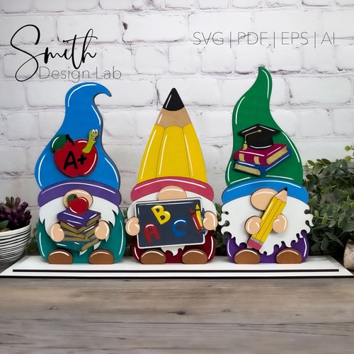 School Teacher Classroom Gnomes Shelf Sitter Glowforge Laser - Etsy