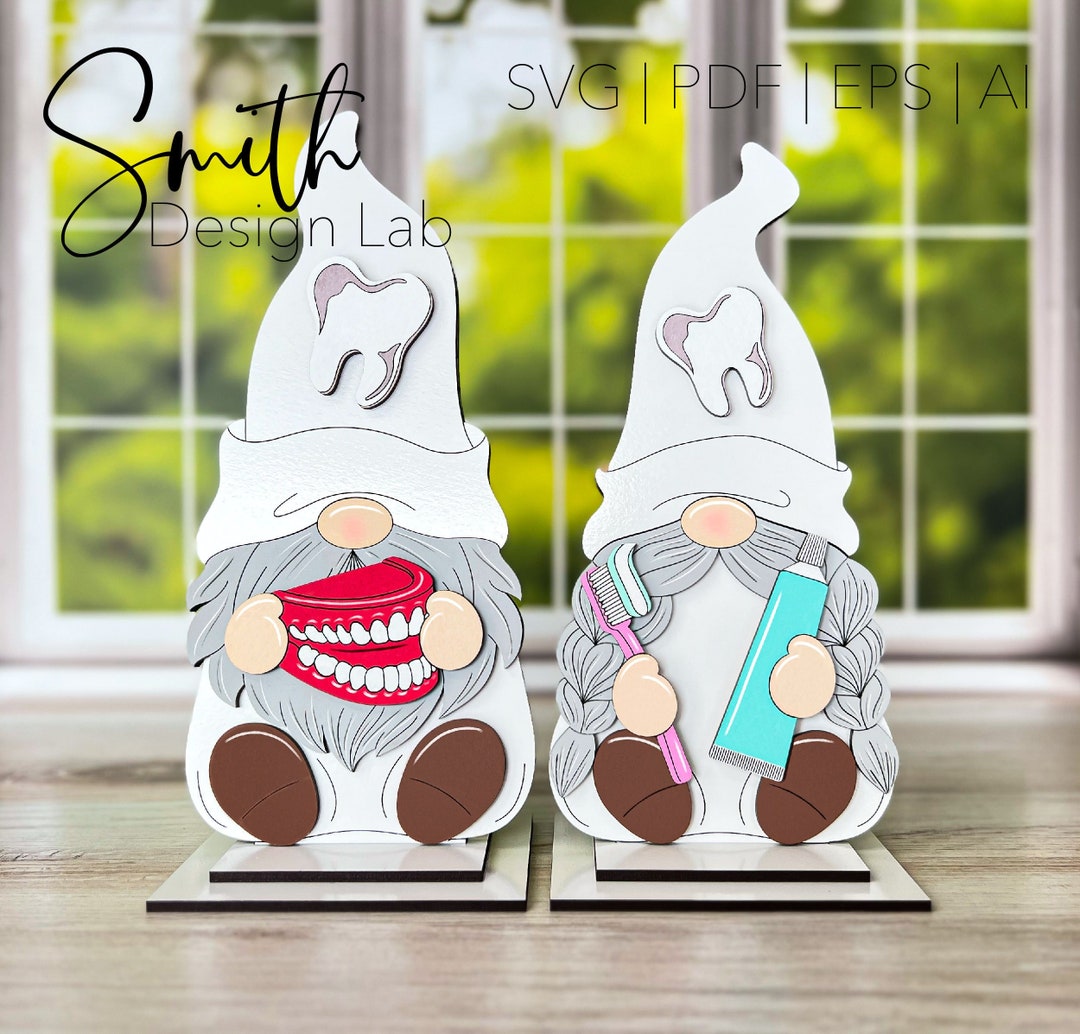 Dentist Orthodontist Gnome Layered Shelf Sitter Glowforge SVG Digital ...