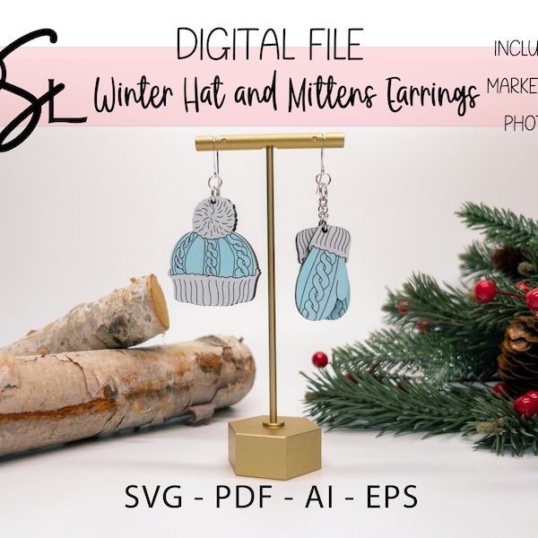Winter Hat and Mittens Svg - Etsy