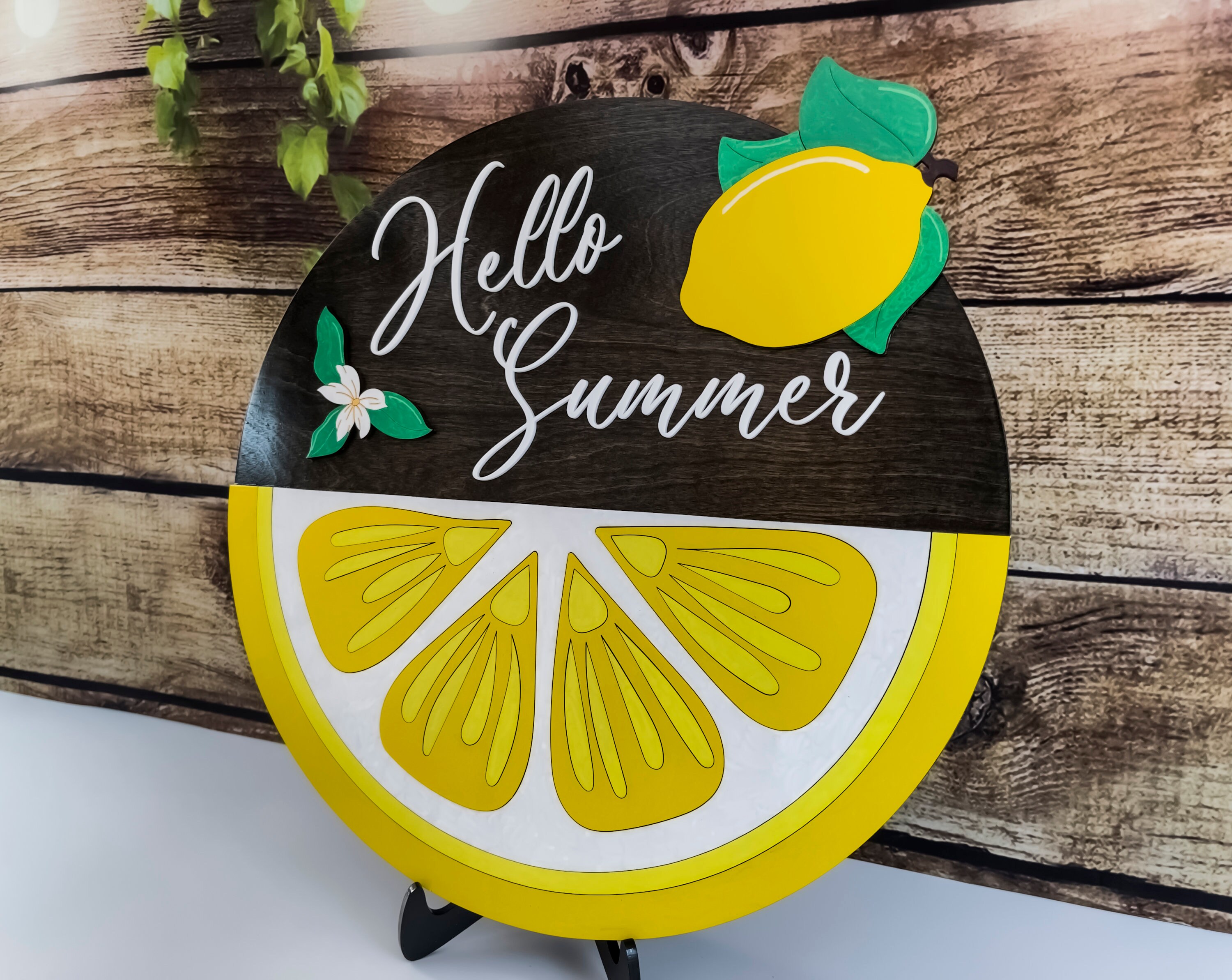 Hello Summer Lemon Door Hanger Sign SVG Glowforge Laser Cut | Etsy