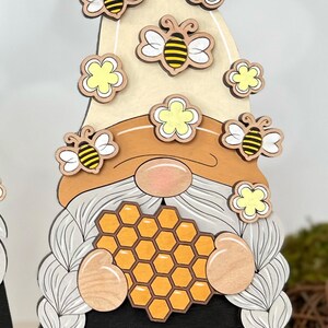 Honey Bee Gnome Shelf Sitter Glowforge SVG Digital Laser Cut File ...