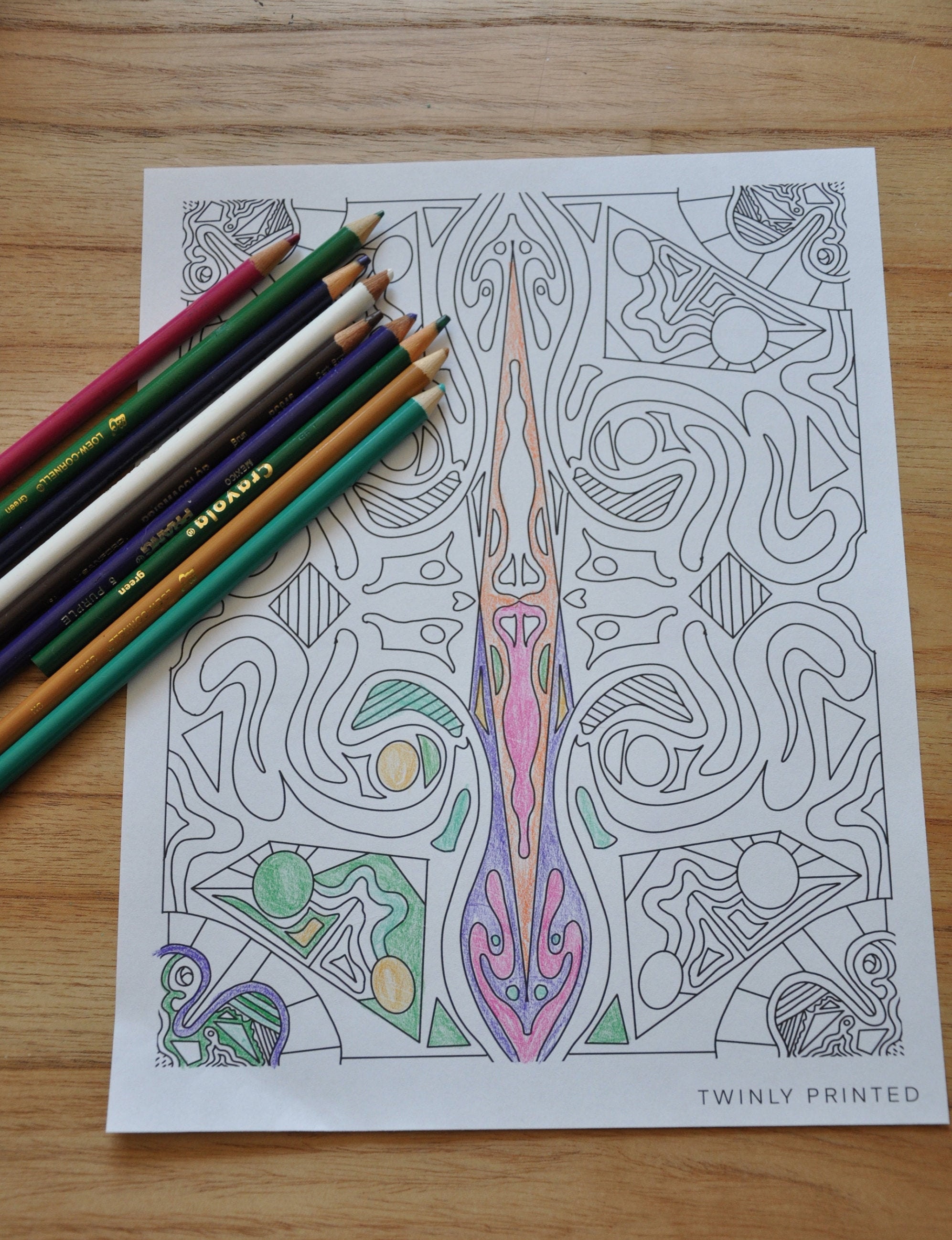 Printable Abstract Design Coloring Page - Etsy