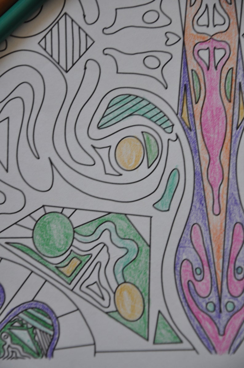 Printable Abstract Design Coloring Page - Etsy