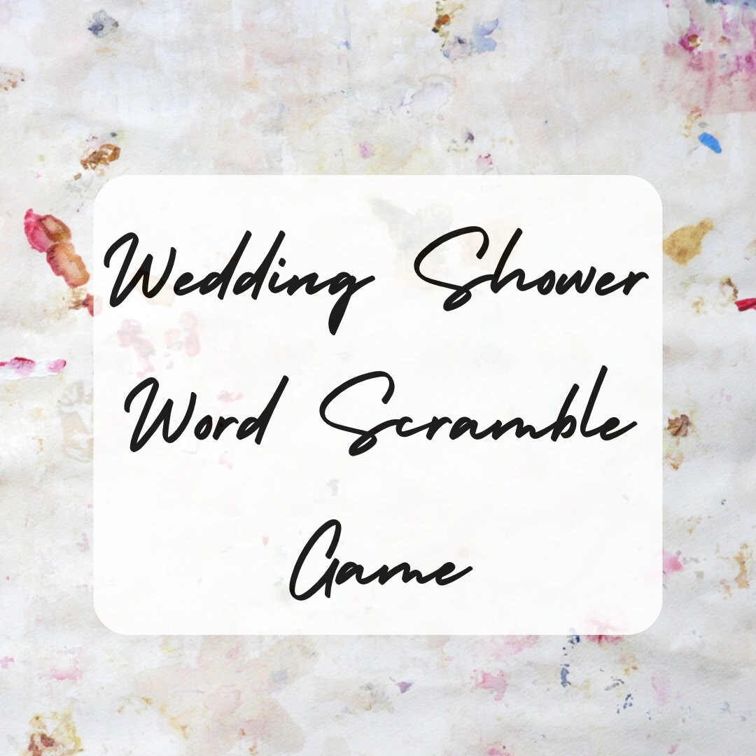 Funfetti Wedding Shower Word Scramble Printable Game - Etsy