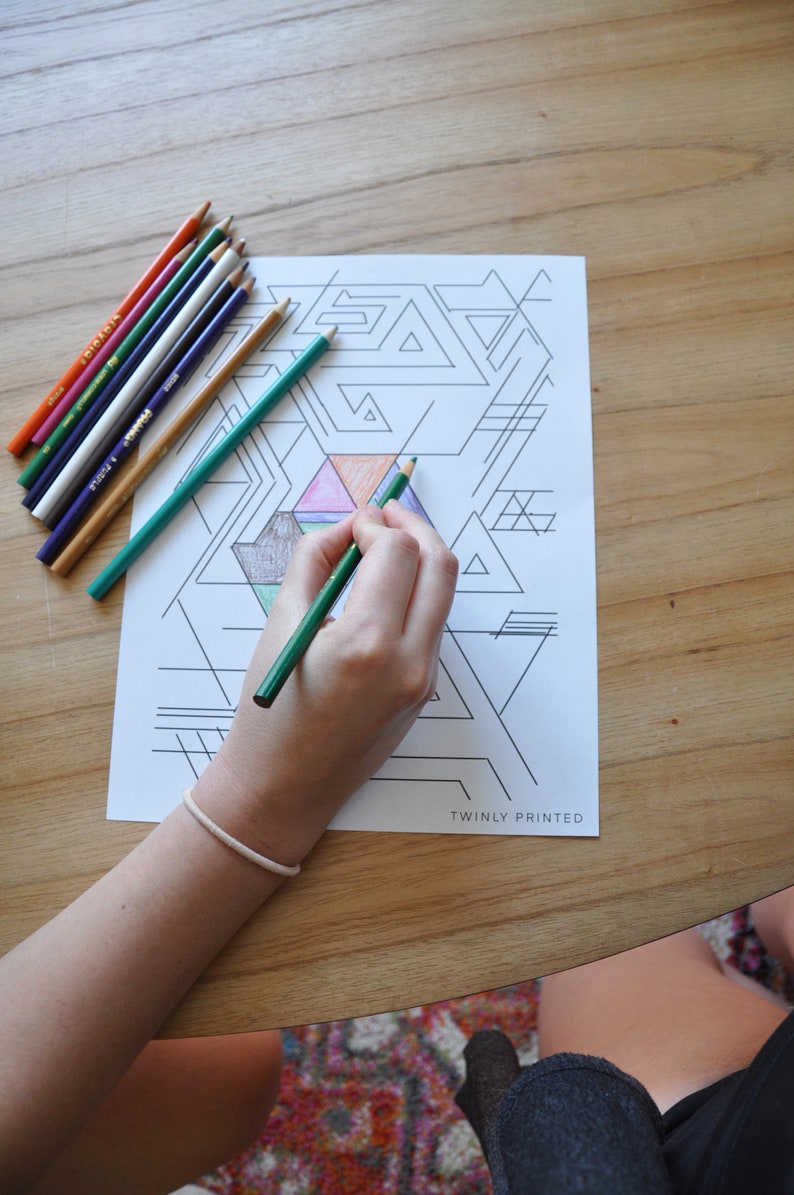 Printable Triangles Coloring Page - Etsy