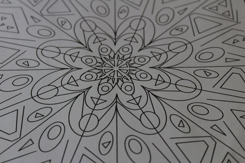 Printable Geometric Mandala Coloring Sheet - Etsy