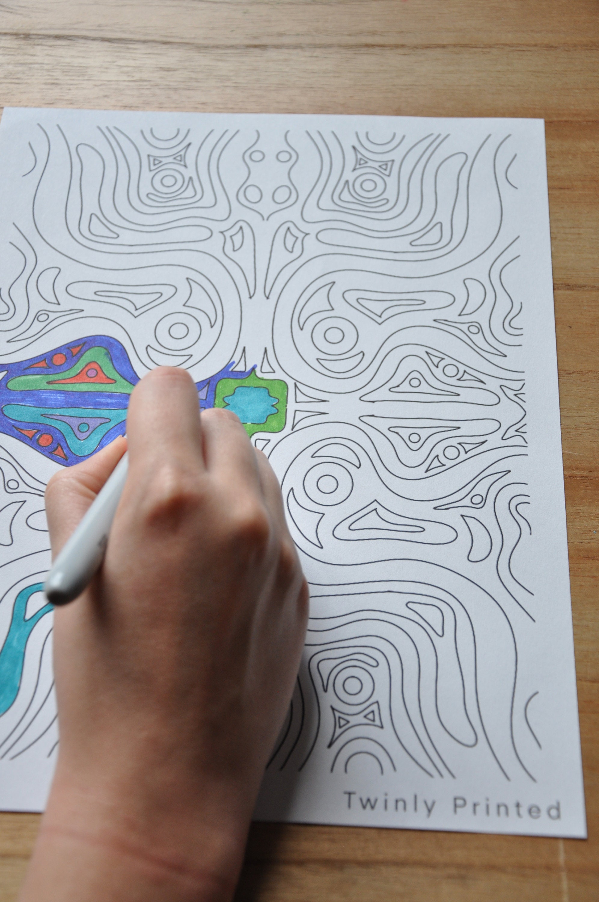 Printable Squiggle Abstract Coloring Page - Etsy