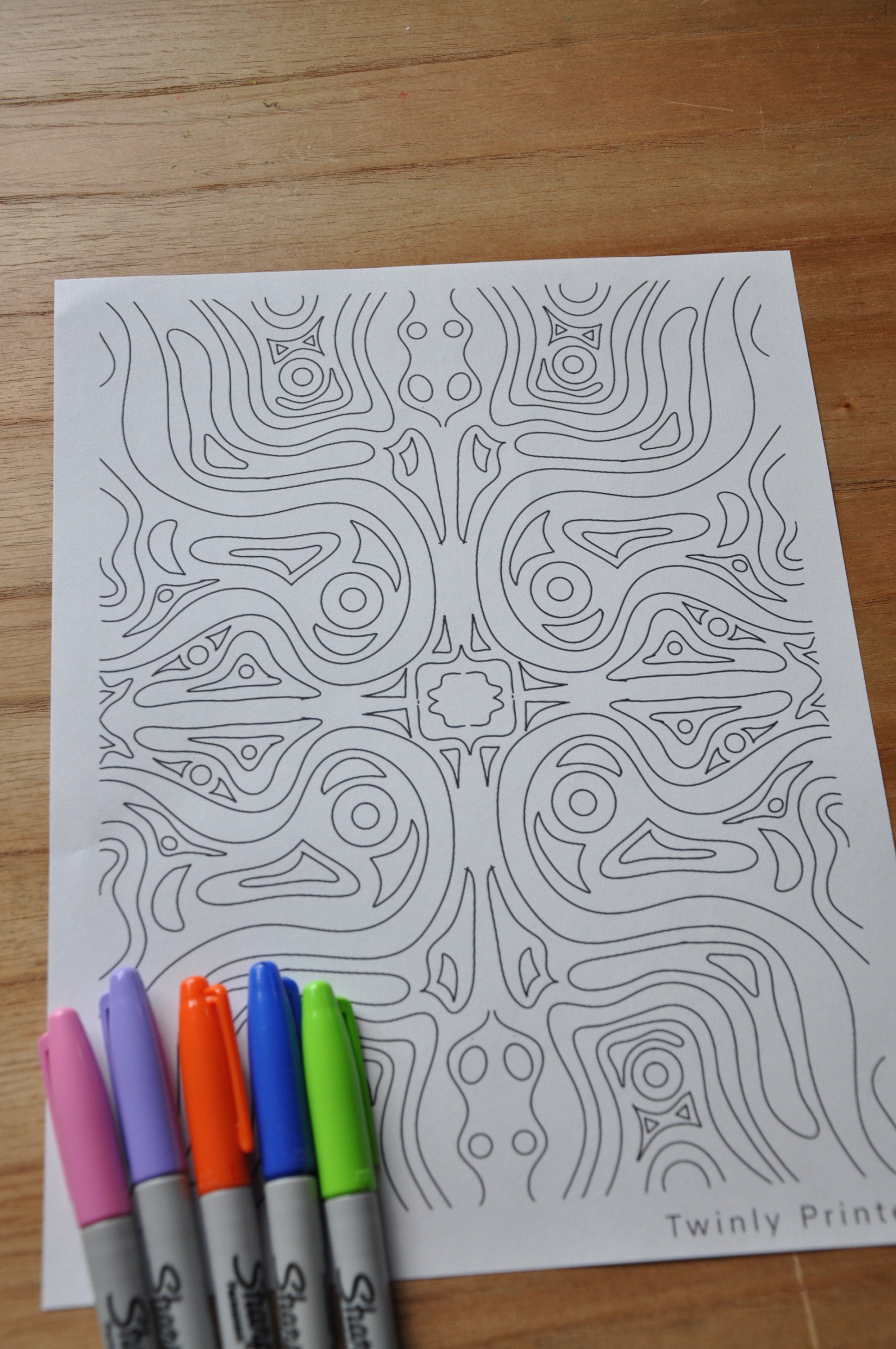 Printable Squiggle Abstract Coloring Page - Etsy
