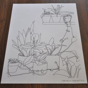 Printable Plant Shelf Coloring Page - Etsy