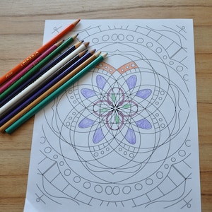 Printable Abstract Radial Coloring Page - Etsy