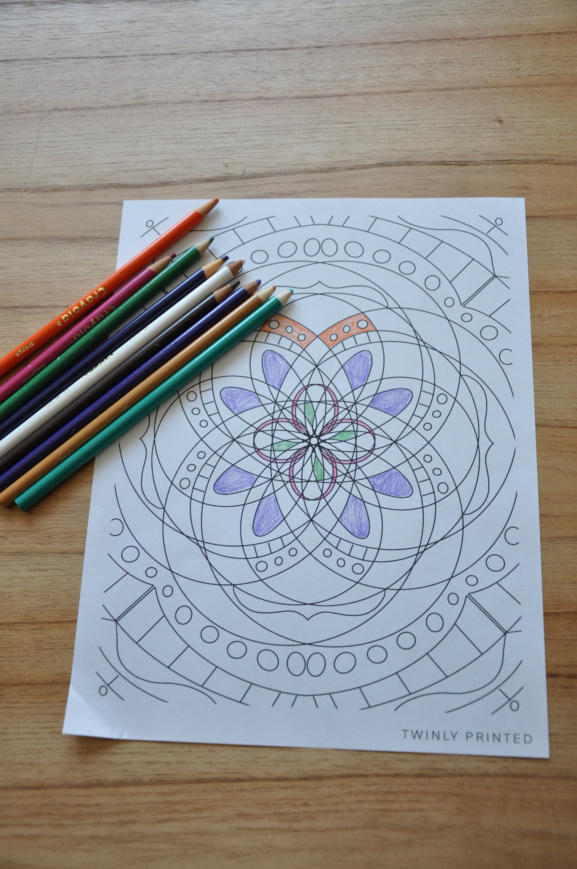 Printable Abstract Radial Coloring Page - Etsy