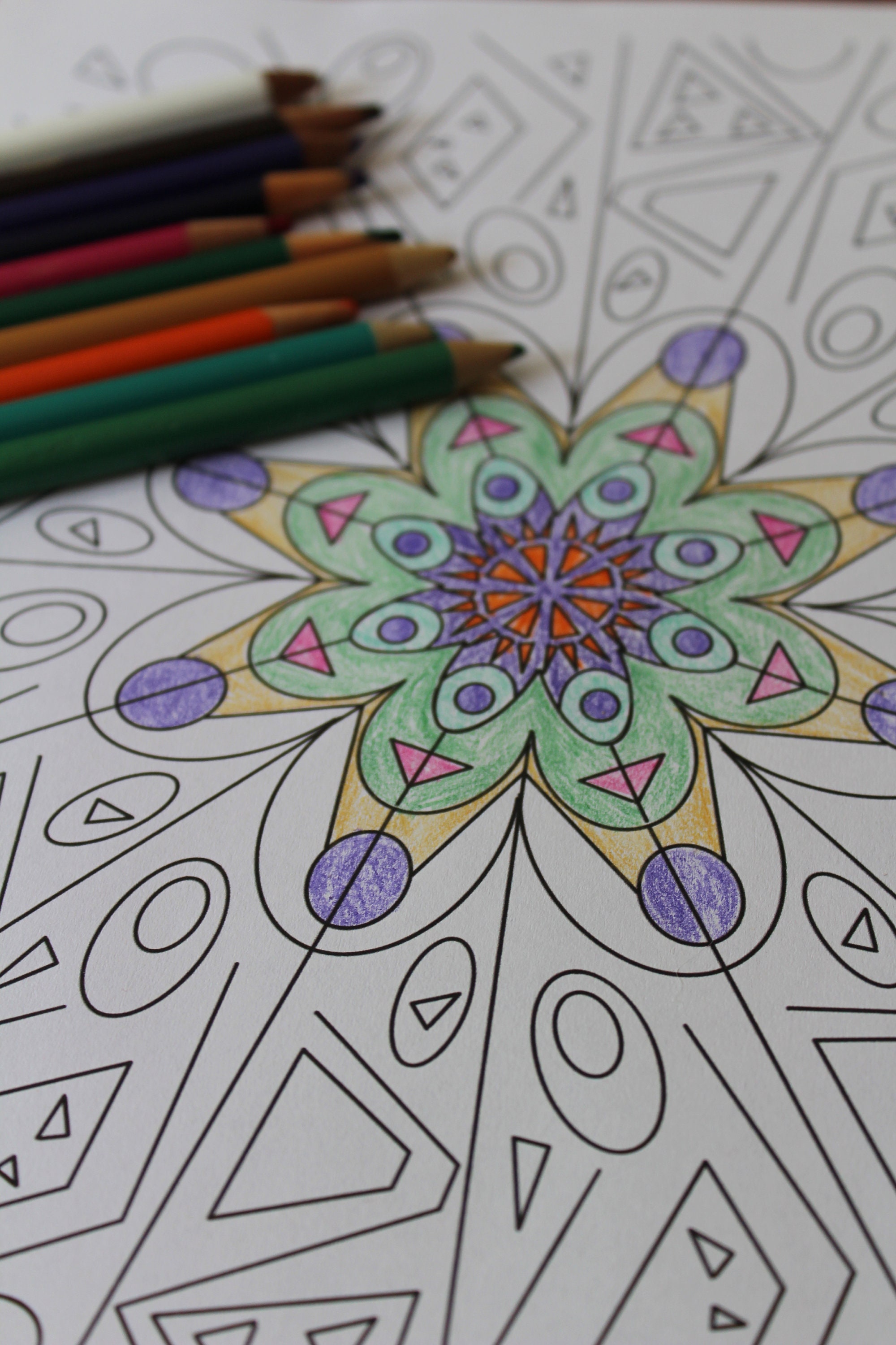 Printable Geometric Mandala Coloring Sheet - Etsy