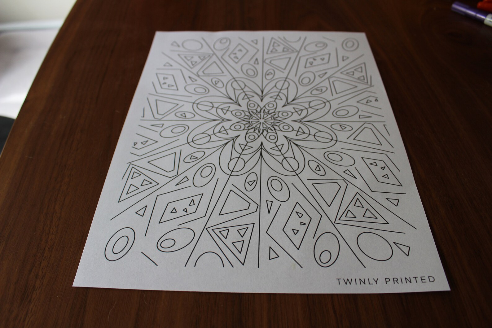 Printable Geometric Mandala Coloring Sheet - Etsy