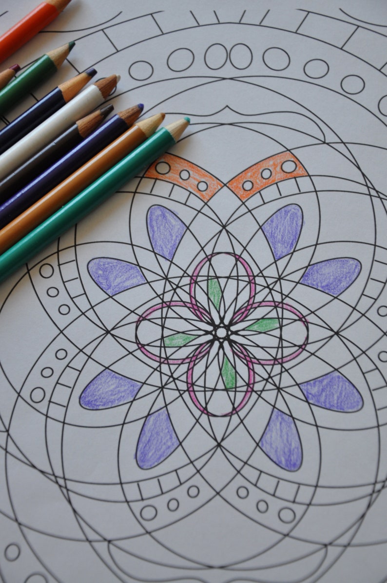Printable Abstract Radial Coloring Page - Etsy