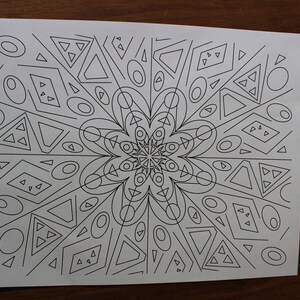 Printable Geometric Mandala Coloring Sheet - Etsy