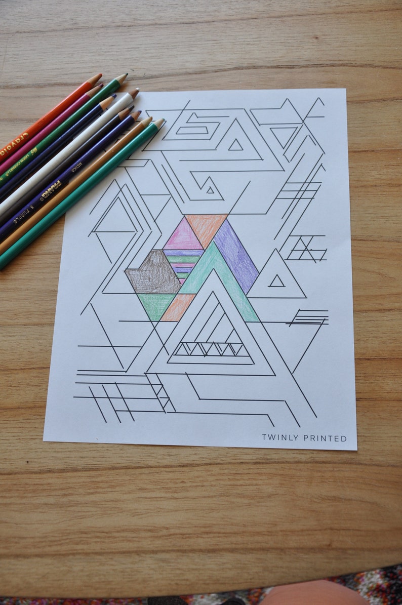 Printable Triangles Coloring Page - Etsy
