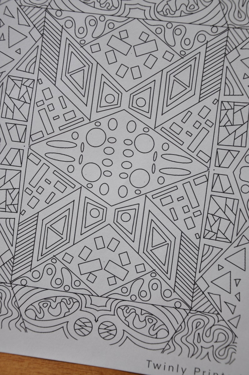 Printable Geometric Coloring Page - Etsy