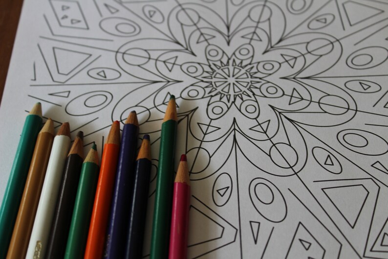 Printable Geometric Mandala Coloring Sheet - Etsy
