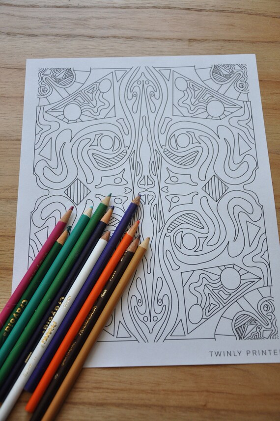 Printable Abstract Design Coloring Page | Etsy