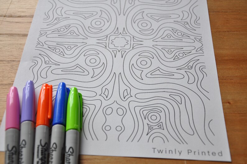 Printable Squiggle Abstract Coloring Page - Etsy