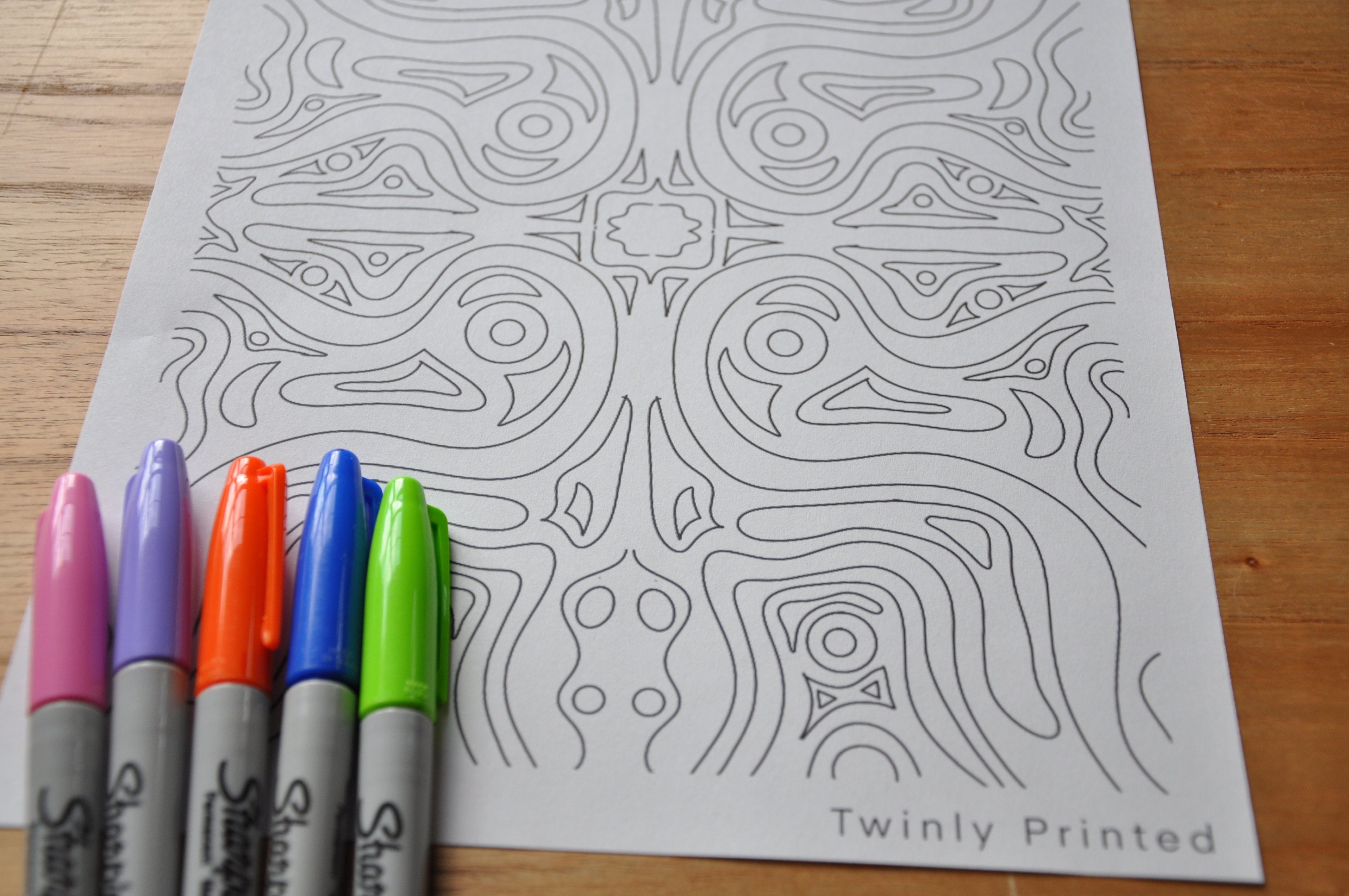 Printable Squiggle Abstract Coloring Page - Etsy
