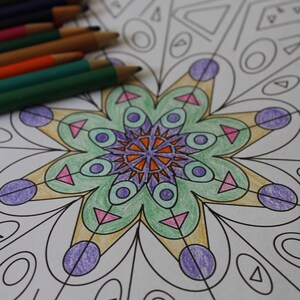 Printable Geometric Mandala Coloring Sheet - Etsy