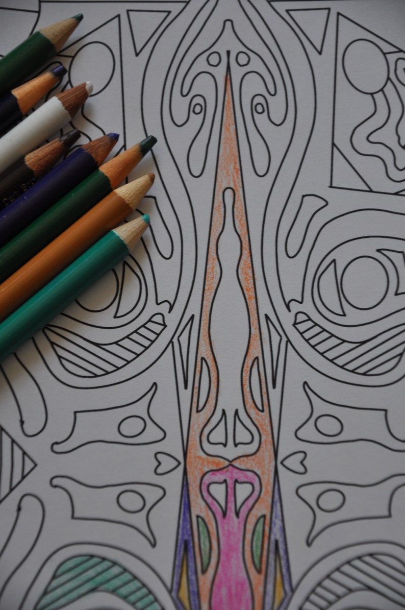 Printable Abstract Design Coloring Page - Etsy