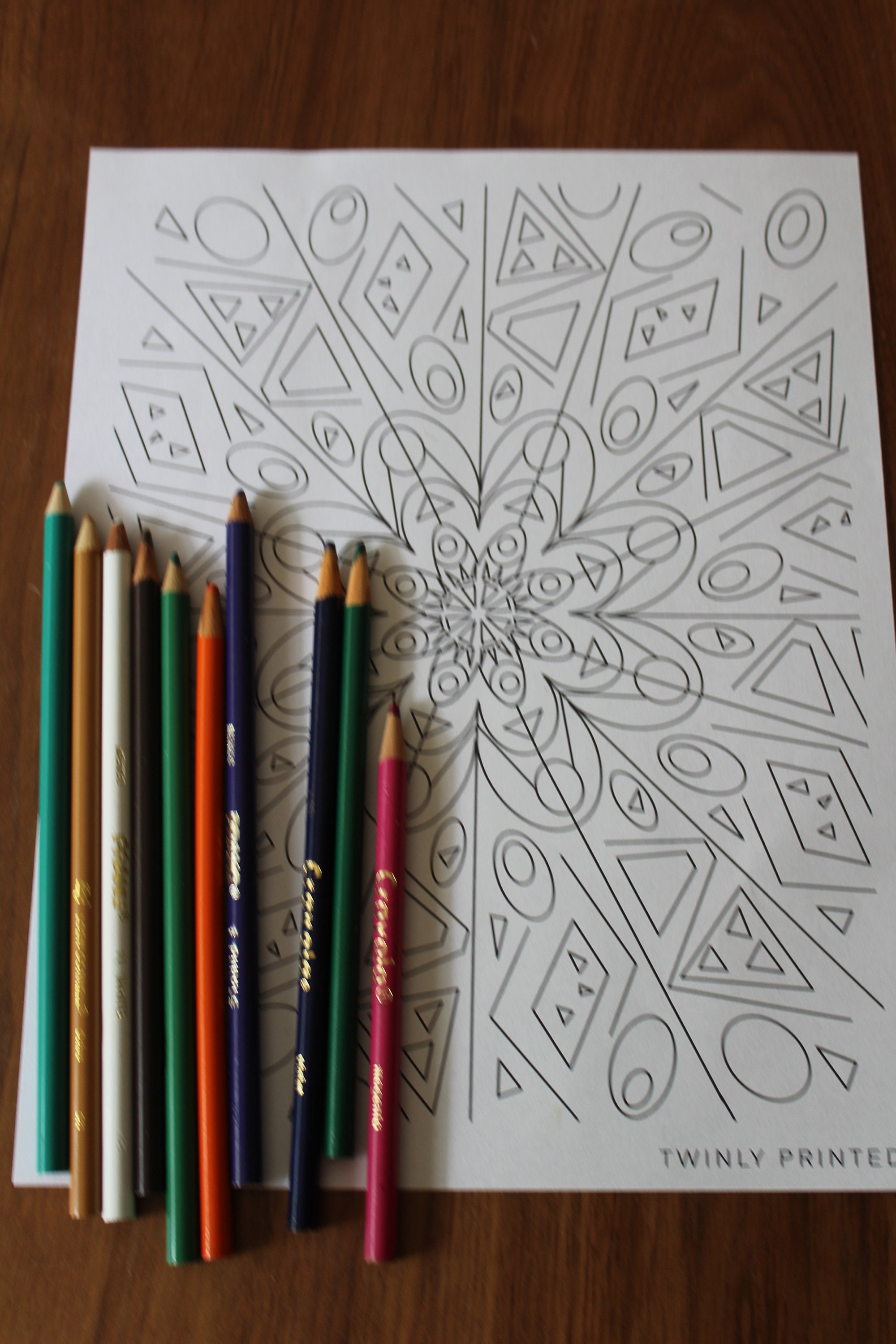 Printable Geometric Mandala Coloring Sheet - Etsy