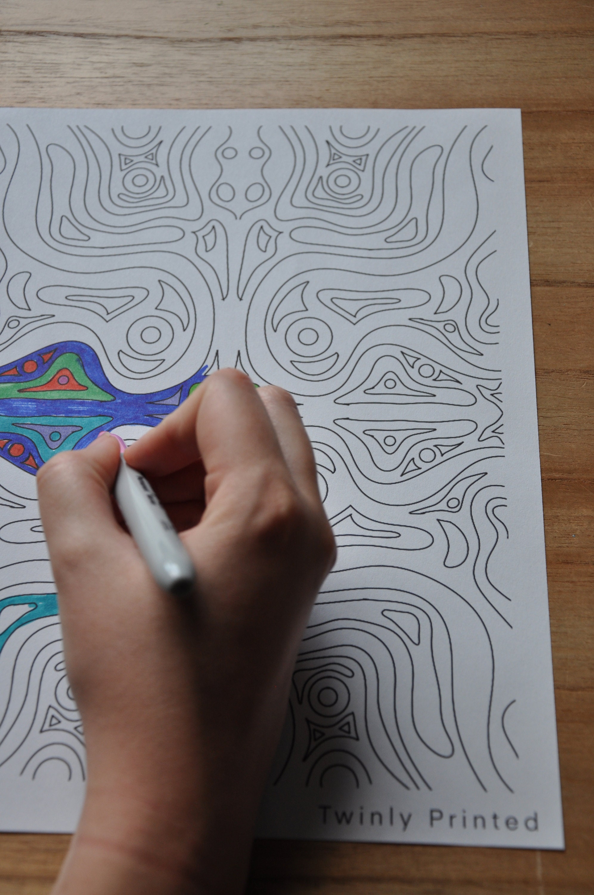 Printable Squiggle Abstract Coloring Page - Etsy