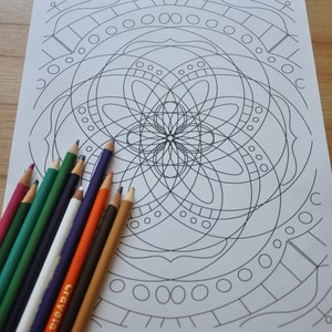 Printable Abstract Radial Coloring Page - Etsy