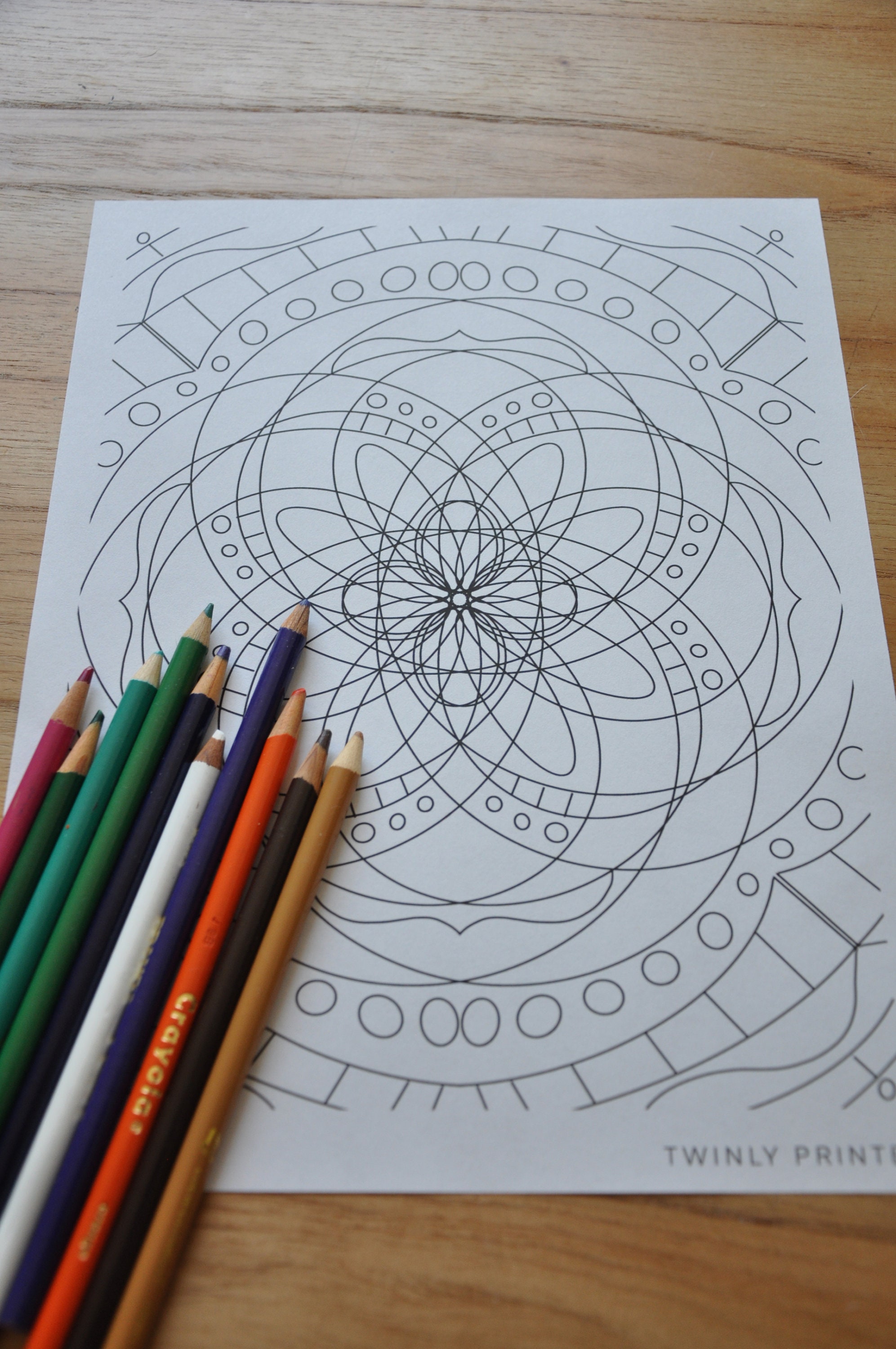 Printable Abstract Radial Coloring Page - Etsy