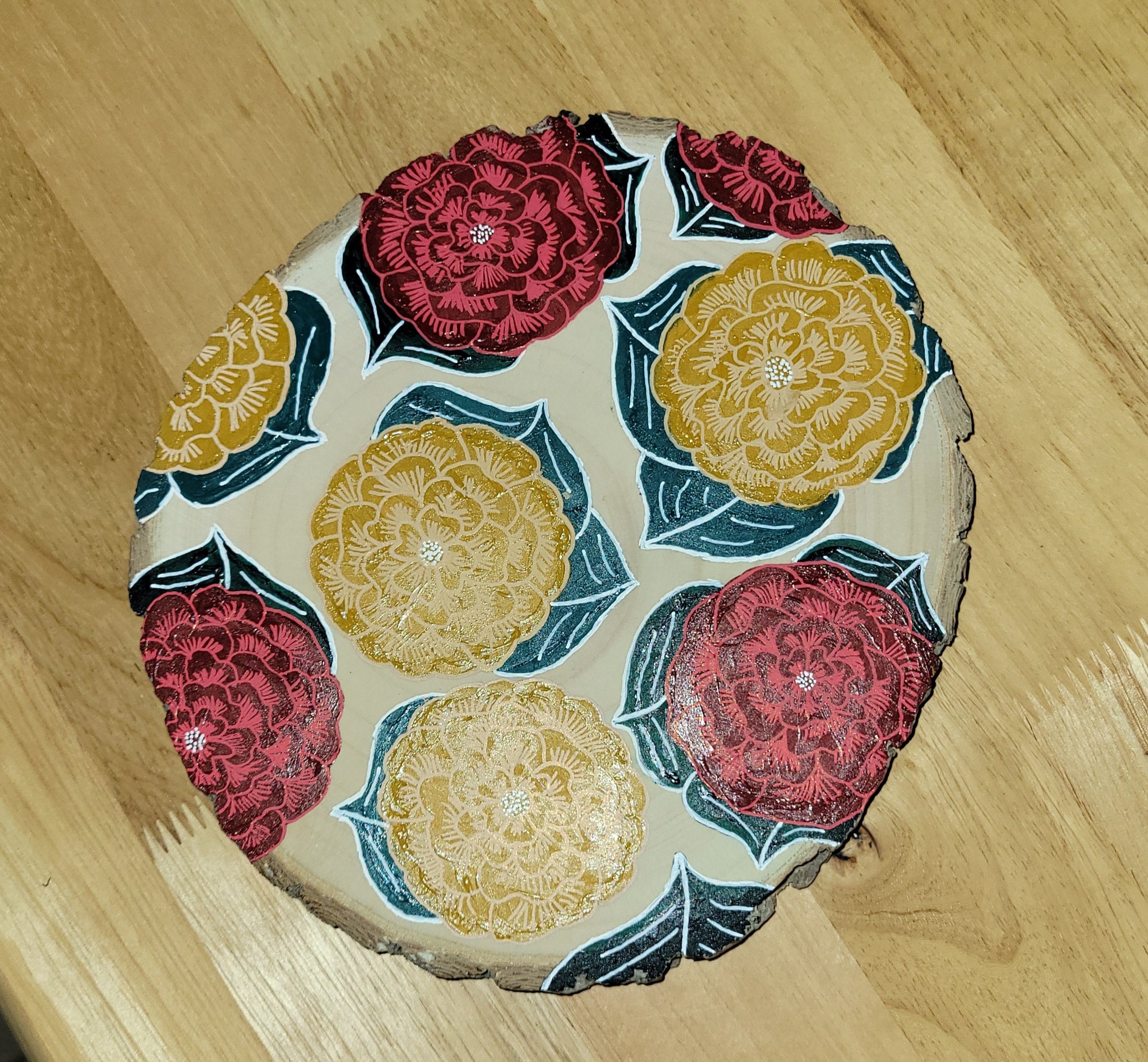 Decorated Wood Round - Etsy