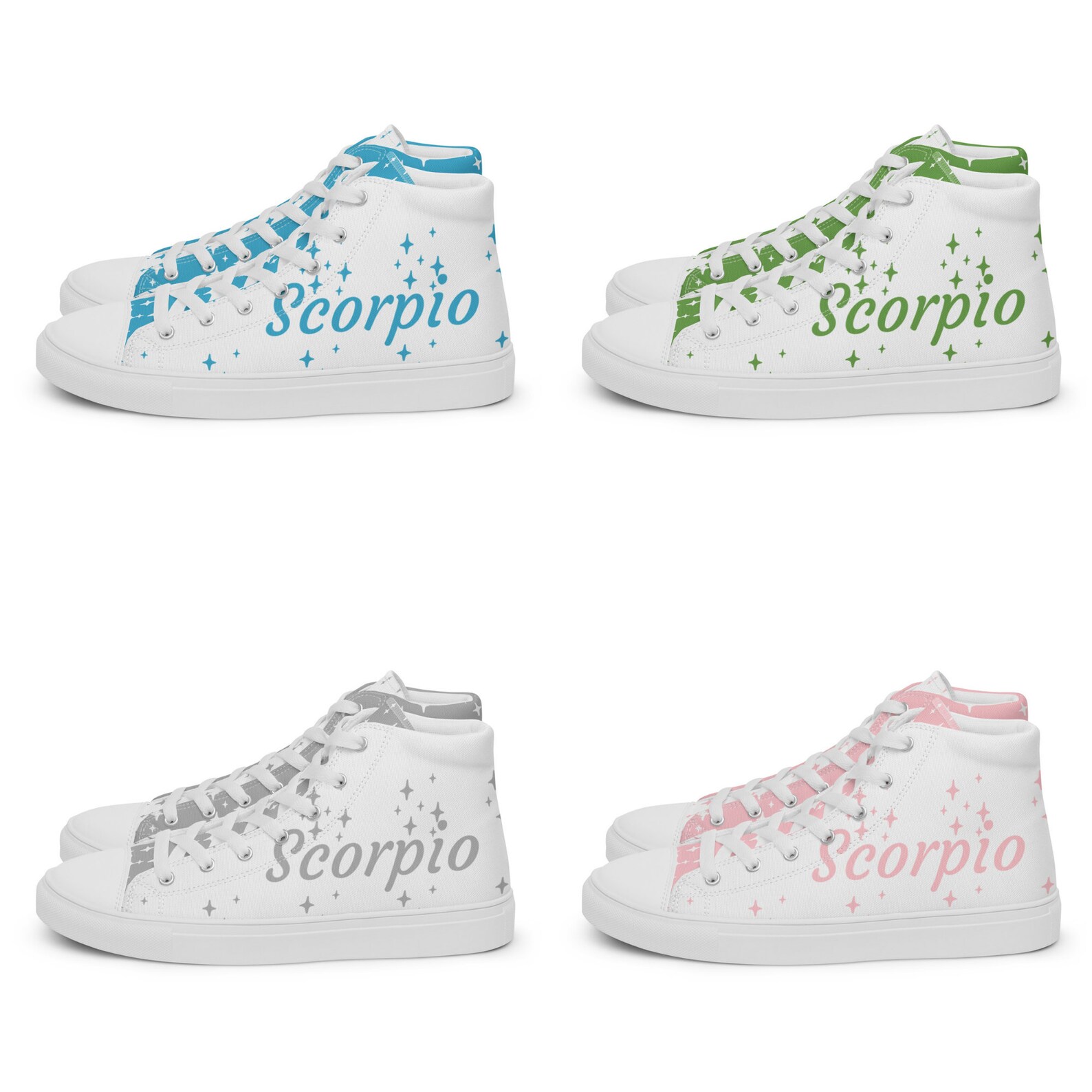 Scorpio Star Womens High Top Canvas Shoes - Etsy
