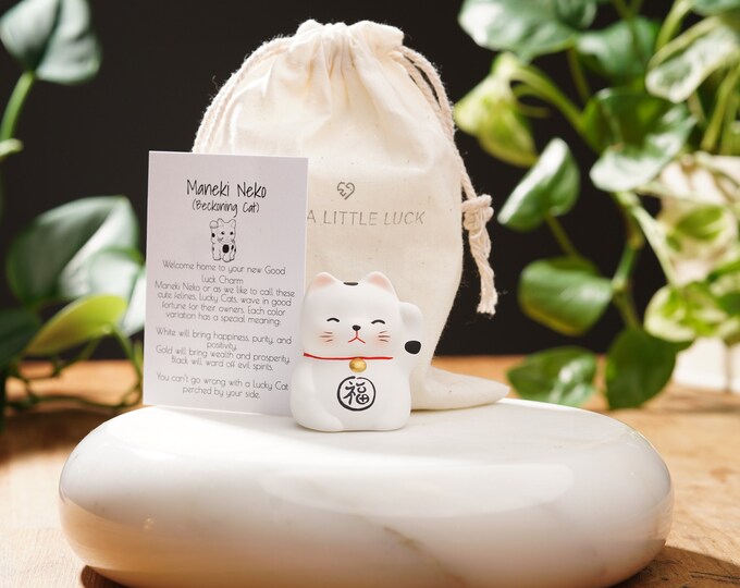 Ceramic Lucky Cat Set | Lucky Cats for Luck, Happiness, Wealth and ...