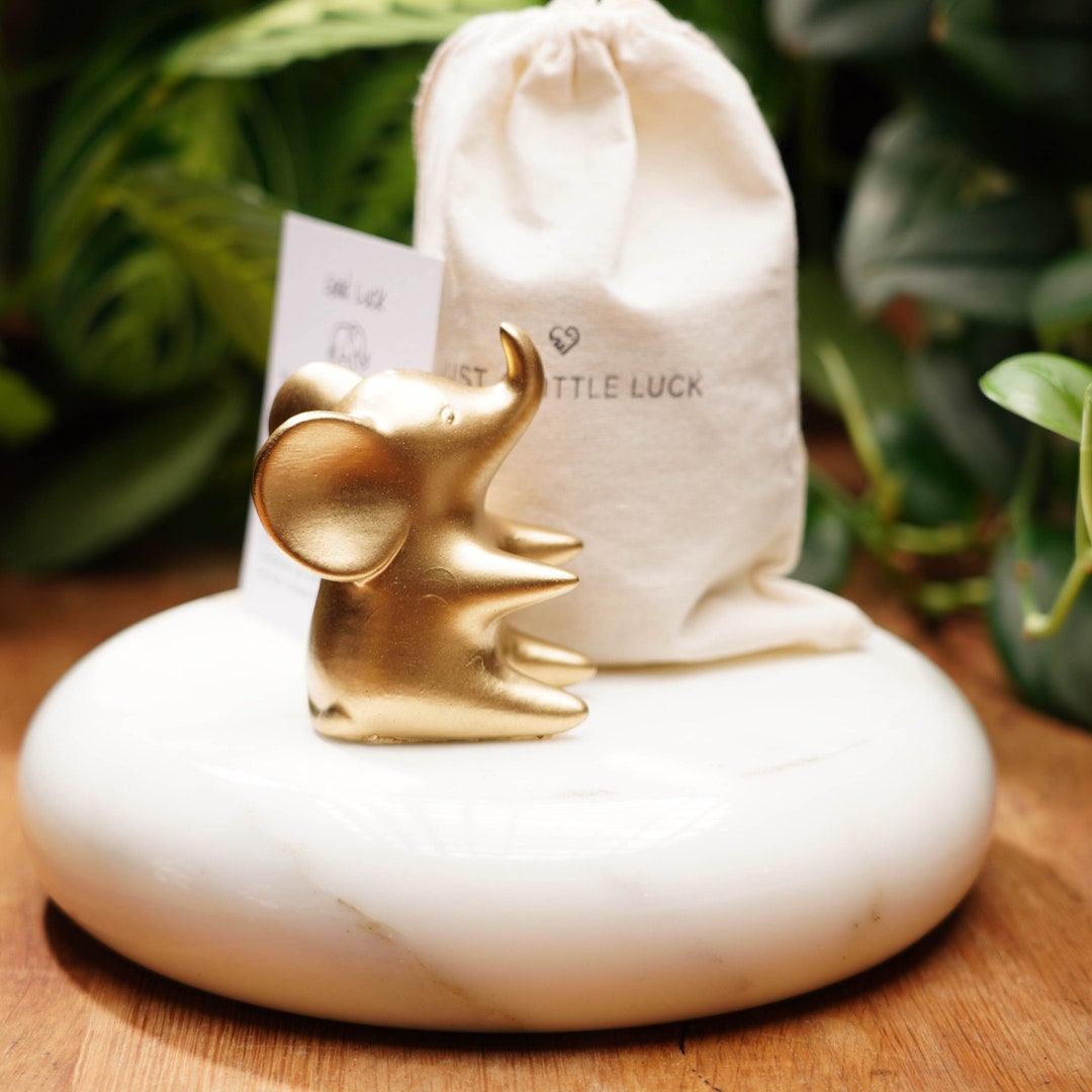 Gold Concrete Good Luck Elephant | Feng Shui | Elephant for Wealth and ...
