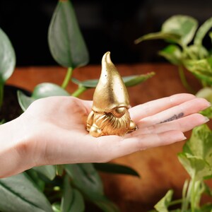 Gold Concrete Lucky Gnome | Good Luck Gift | Gnome for Luck and ...