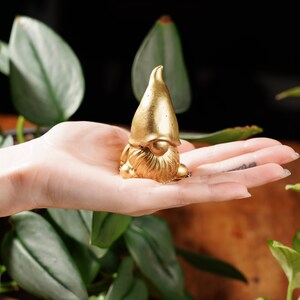 Gold Concrete Lucky Gnome | Good Luck Gift | Gnome for Luck and ...