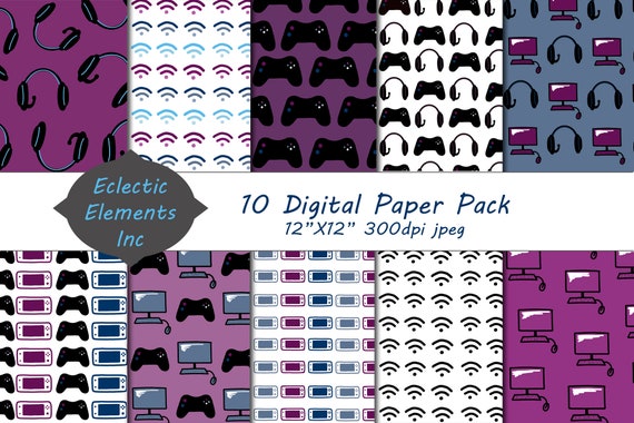 Digital Paper Pack VIDEO GAME Theme With 10 Hand Drawn Papers - Etsy