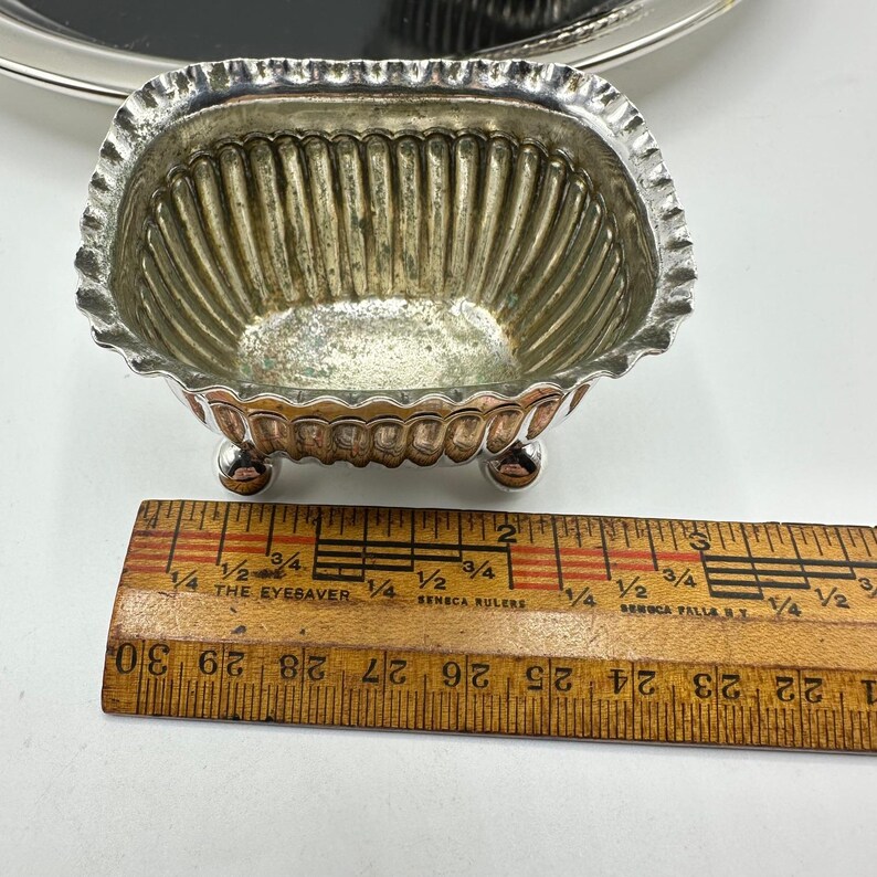 Atkins Bros - Pair Footed - Silver Plate Salt Cellars (made in ...
